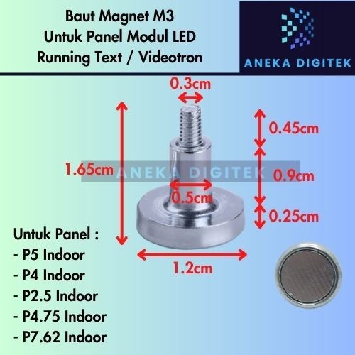 Jual Baut Magnet Panjang Panel Module Modul LED P10 Running Text ...