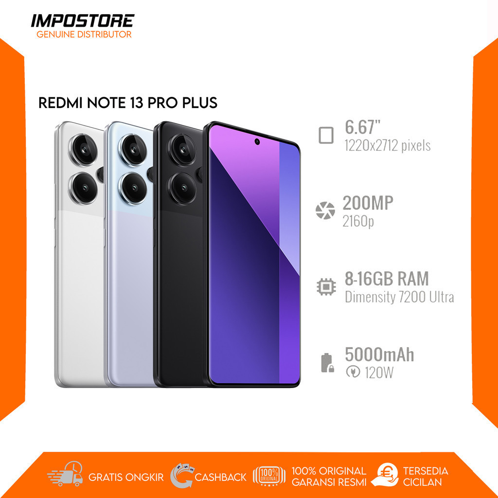 Jual REDMI NOTE 13 PRO PLUS 5G - 8/256GB - SNAPDRAGON 7S GEN 2 - REPACK ...