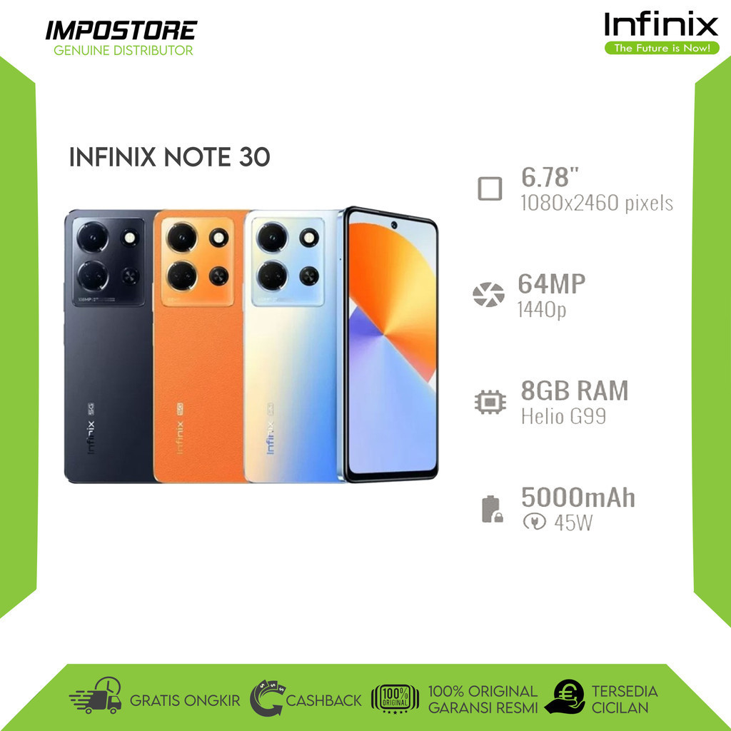 Jual INFINIX NOTE 30 - 8/256GB - HELIO G99 - REPACK | Shopee Indonesia