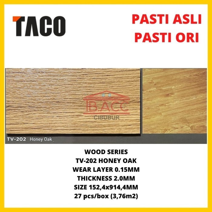 Jual Taco Vinyl Flooring 2Mm Tv-202 Honey Oak Lantai Vinyl | Shopee ...