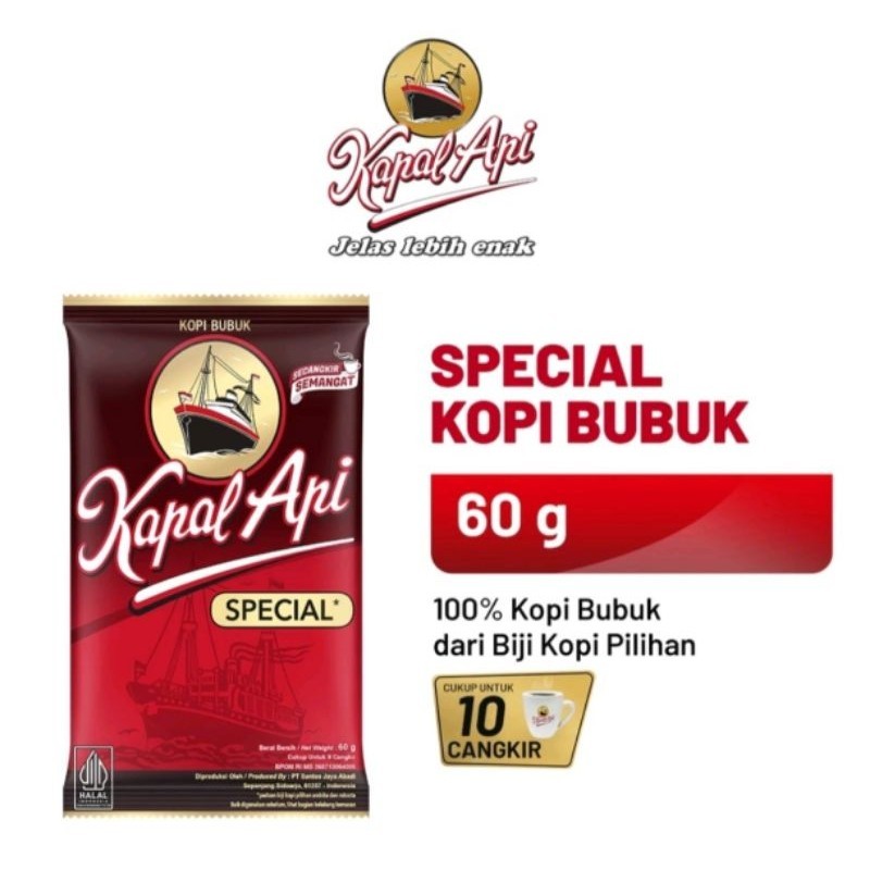 Jual kopi hitam kapal api sachet kemasan 60gr | Shopee Indonesia
