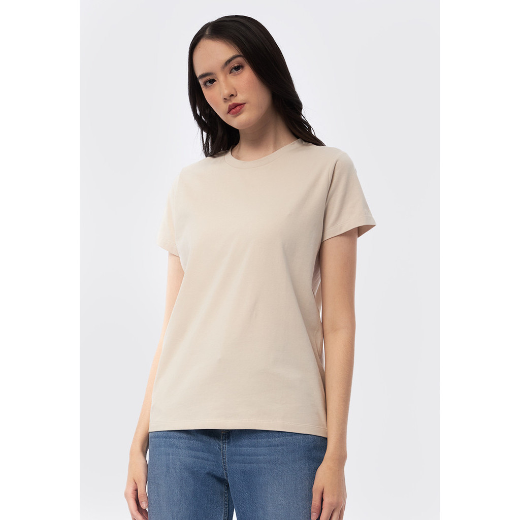 Jual Executive Basic Round Neck Cotton T-Shirt Moonbeam | Shopee Indonesia