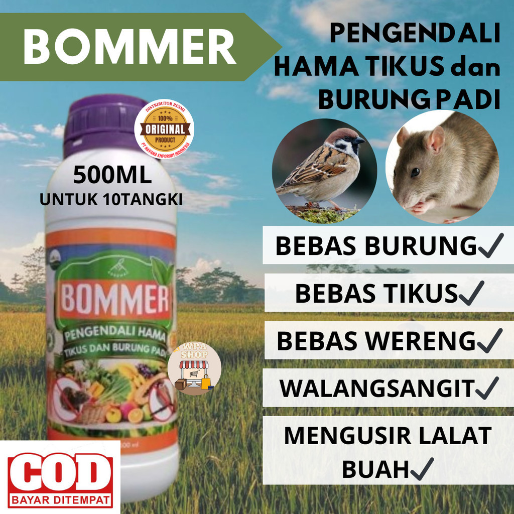 Jual BOMMER Pengendali Hama Tikus dan Burung Padi Rodentisida isi 500ml ...