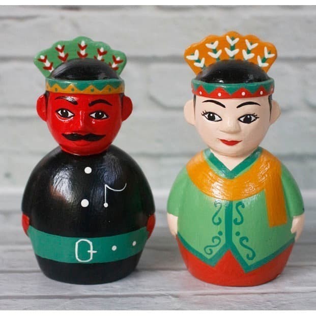 Jual PATUNG PAJANGAN BONEKA KAYU MINIATUR MOTIF ONDEL ONDEL SEPASANG ...