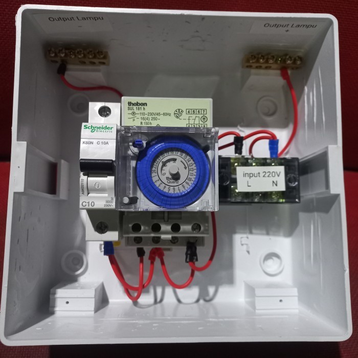 Jual Spesial Panel Timer Otomatis ( Box Mcb +Timer Theben + Mcb 1P 10A ...
