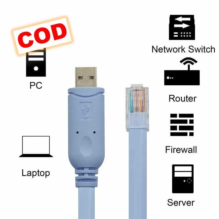 Jual Kabel USB RS232 to RJ45 1.8m for Cisco Huawei Server Router ...