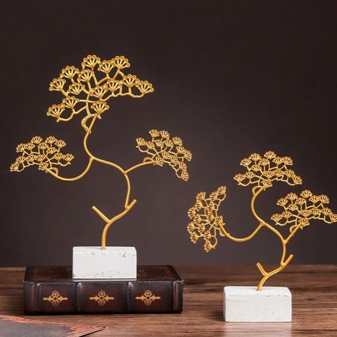 Jual Golden Chinese Pine Tree Patung Pohon Pinus Pajangan Hiasan Rumah ...