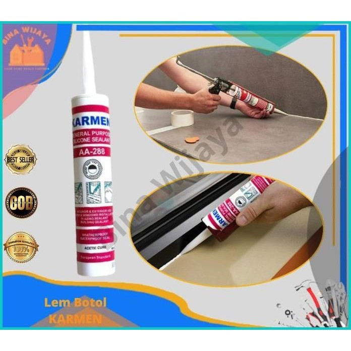 Jual Lem Botol KARMEN Lem Kaca Aquarium Lem Tembak Silicone Sealant ...