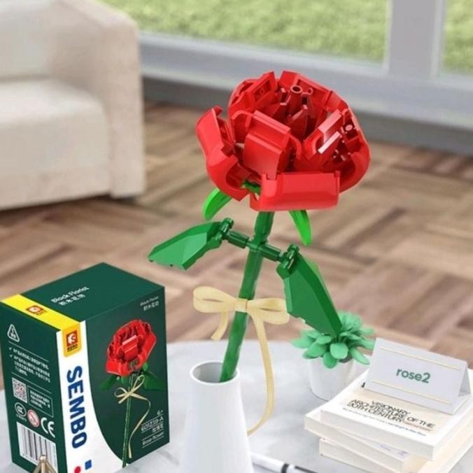 Jual Kkv Sembo Building Blocks Flower Lego Bunga Abadi Lego Bunga Rose ...