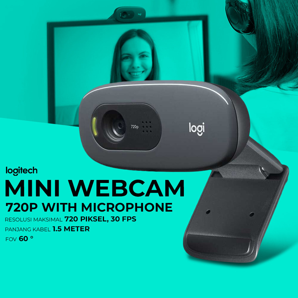 Jual Logitech Mini Webcam HD 720P with Microphone - C270 | Shopee Indonesia