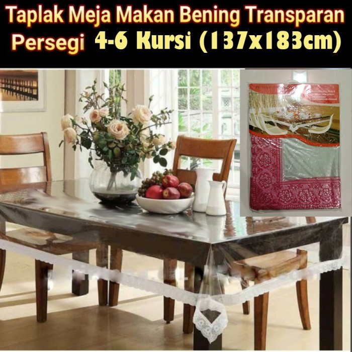 Jual Plastik Mika PVC Transparan Bening Taplak Meja Makan Renda | Shopee Indonesia