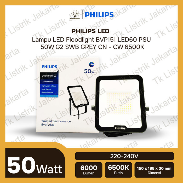 Jual Lampu Led Flood Light BVP151 LED60 PSU 50W G2 SWB GREY CN | Shopee ...