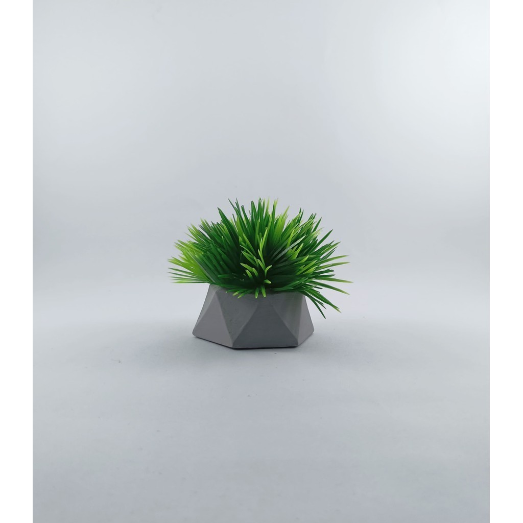Jual [Abu] Artificial Greenery Leaves Greenly Plants Cement Potted ...