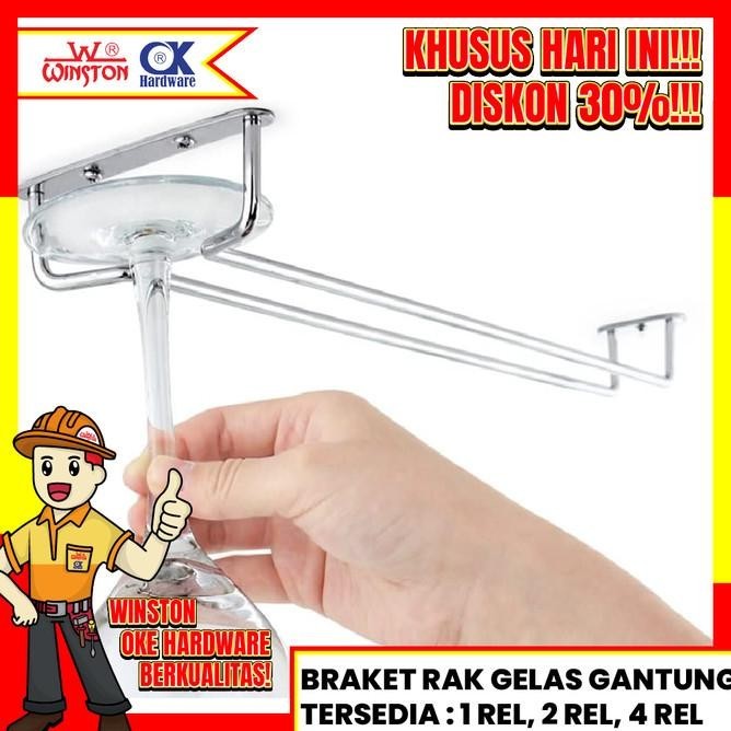 Jual Bracket Rak Gantung Gelas Glass Rail Hanger 4 Rel Winston Ww 004 A ...