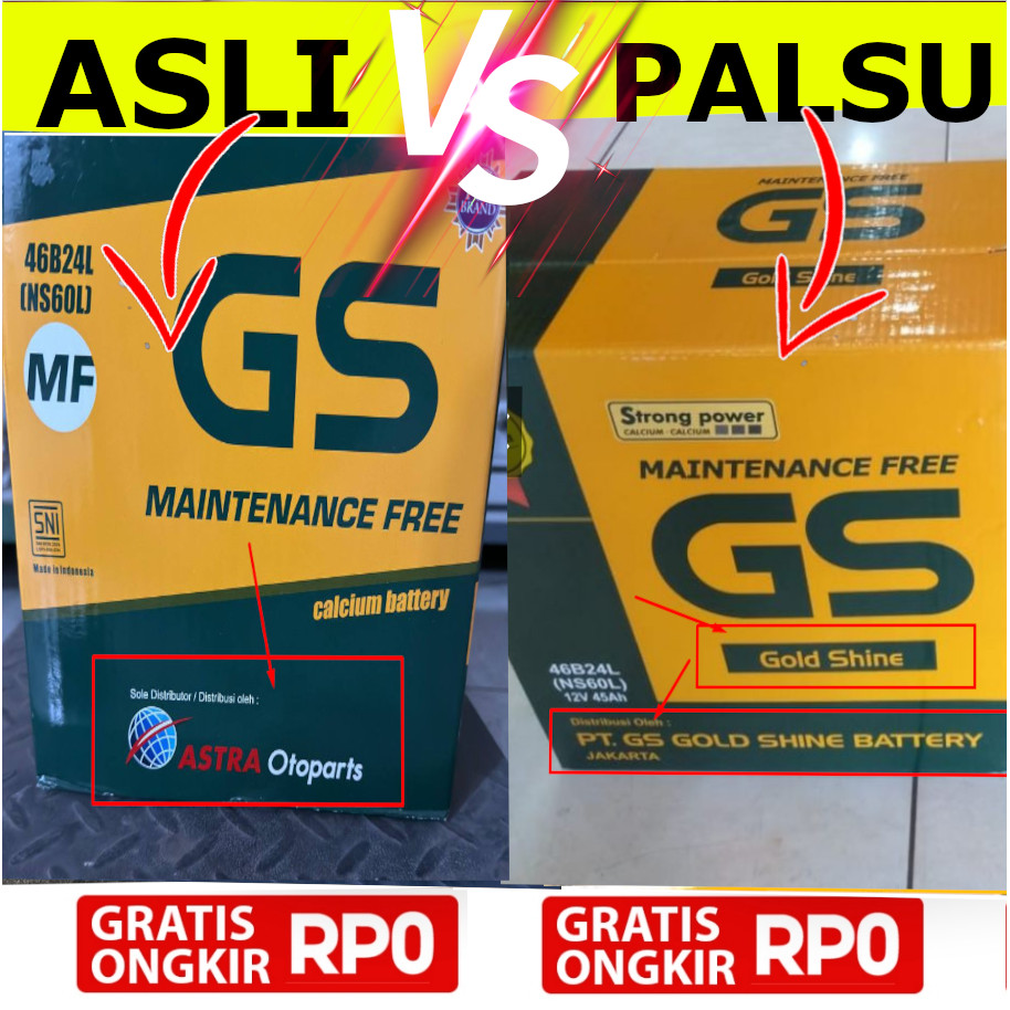 Jual Aki Mobil Toyota Kijang ORIGINAL NS60L / 46B24L GS MF Aki Kering Bukan GS KW Yang Gold ...