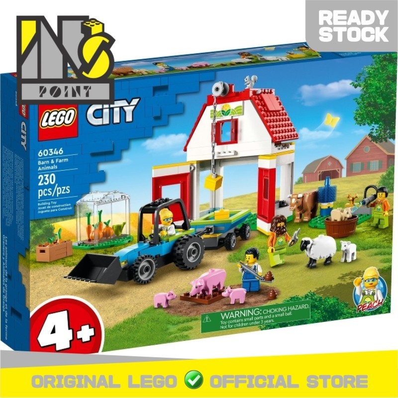 Jual LEGO 60346 - City - Barn & Farm Animals | Shopee Indonesia