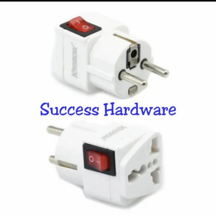 Jual KRISBOW STEKER ARDE ADAPTOR 2PIN DENGAN SWITCH TRAVEL ADAPTOR ...
