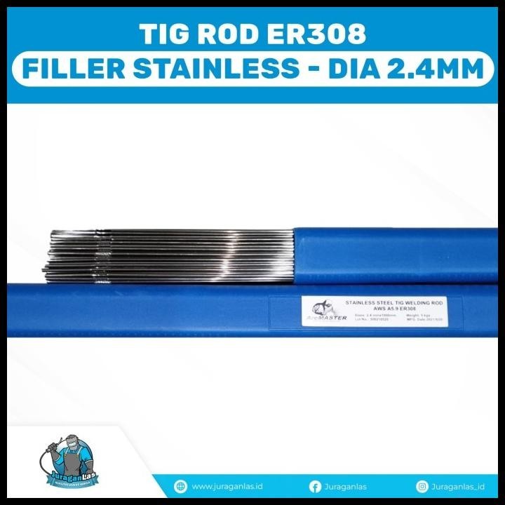 Jual KAWAT LAS ARGON/TIG ROD/ FILLET STANLESS ER308 DIAMETER 2,4MM ...