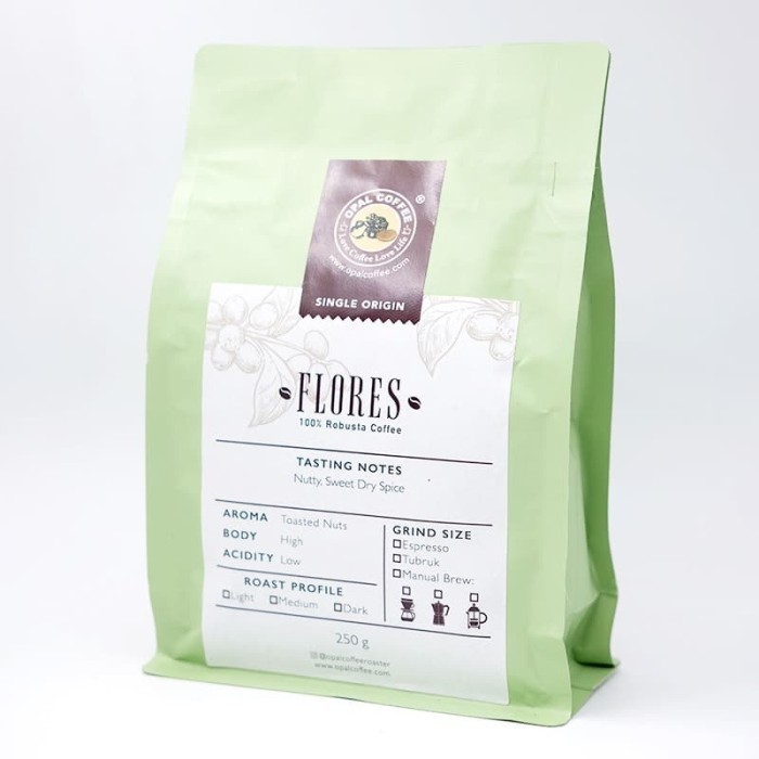 Jual Opal Coffee - Flores Robusta Roasted Beans 250G | Shopee Indonesia