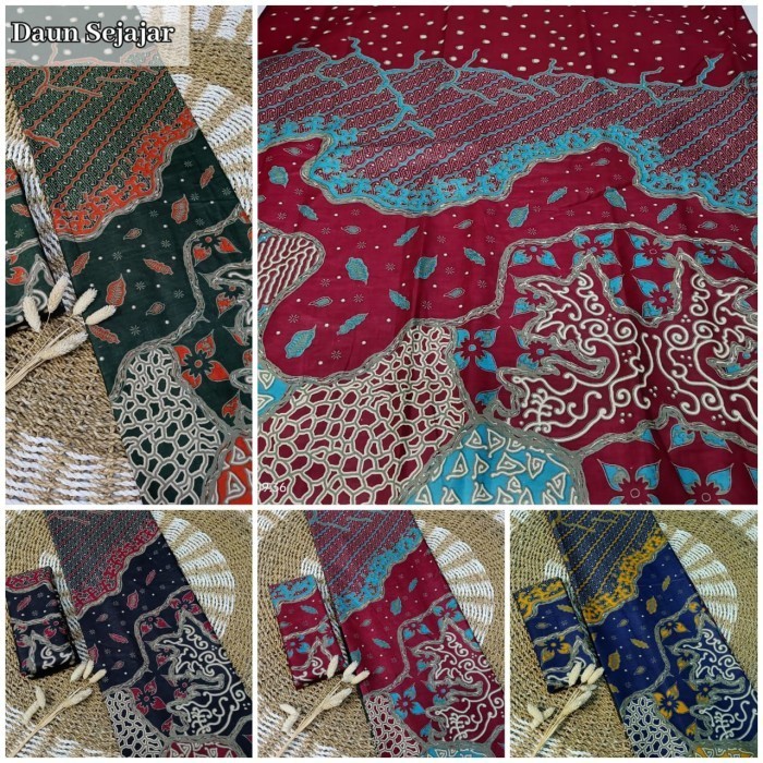 Jual Kain Batik Daun Sejajar ( Merah - Navy - Hitam - Hijau ) | Shopee ...