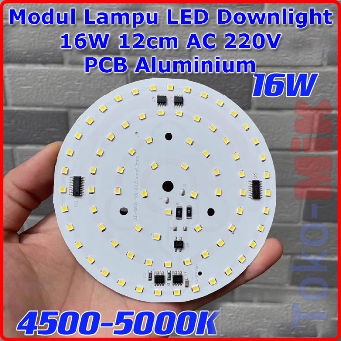Jual MODUL LAMPU LED DOWNLIGHT PCB ALUMUNIUM 16W AC 220V COOL WHITE ...