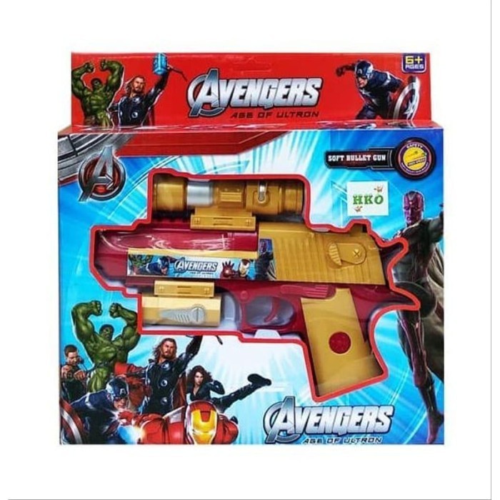 Jual Mainan Pistol Soft Bullet Gun Avengers Soft Blaster Nerf Gun ...