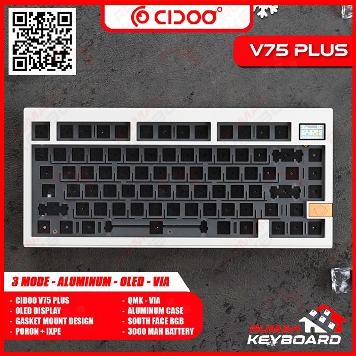 Jual Ready MECHANICAL KEYBOARD - CIDOO V75 PLUS - OLED - ALU - VIA ...