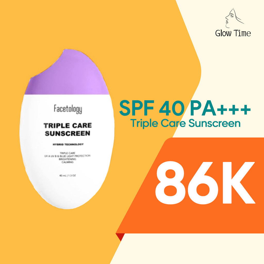 Jual Facetology Triple Care Sunscreen SPF 40 PA+++ 40ML Face Sunscreen ...