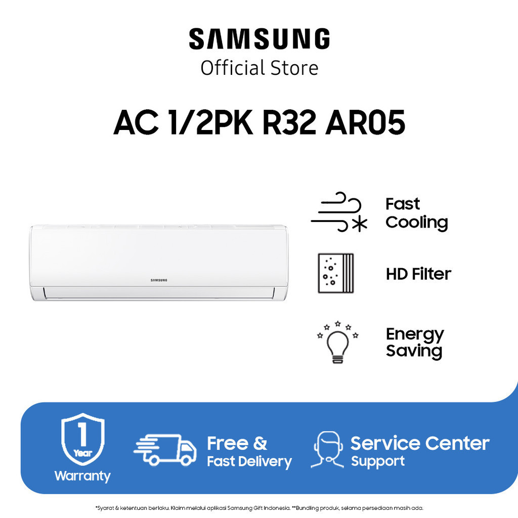 Jual Samsung Alpha Inverter AC 0,5 PK / 1/2PK - AR05AYHLAWKNSE | Shopee Indonesia
