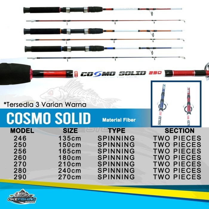 Jual Ready Joran Fiber Versus New Cosmo Solid Sambung Dua - Varian ...