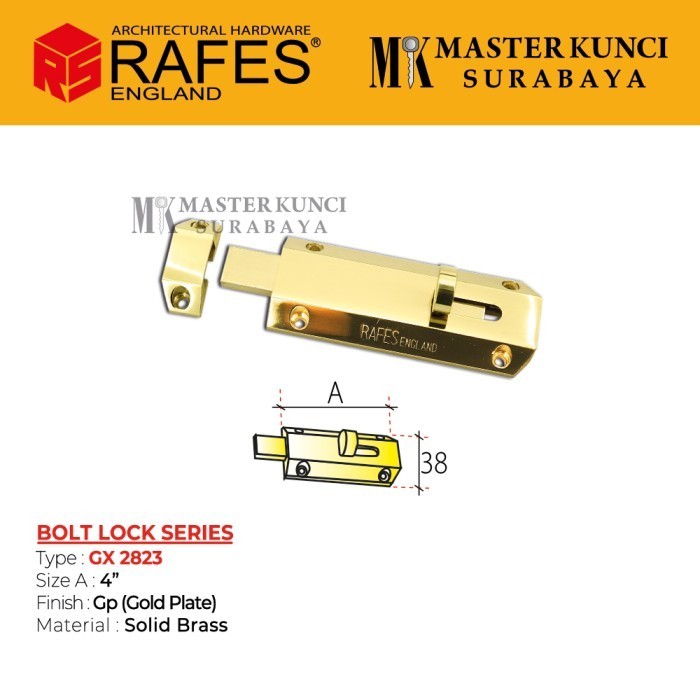 Jual Grendel Pintu 4 inch RAFES Solid Brass (GX 2823) | Shopee Indonesia