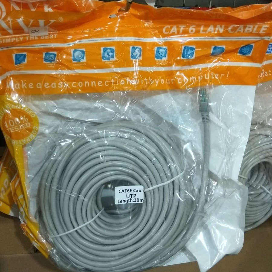 Jual kabel lan cat6 30m nyk | Shopee Indonesia