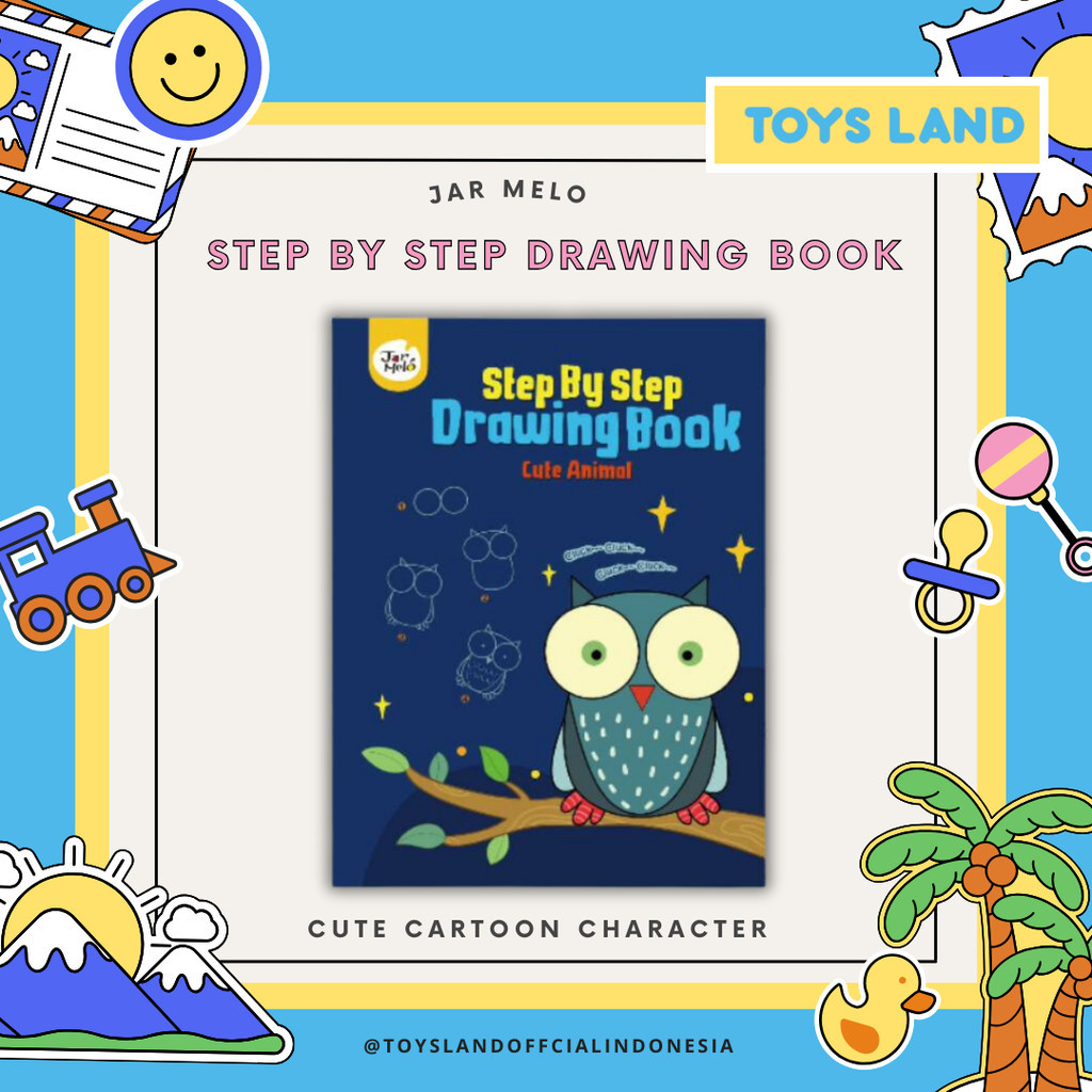 Jual Step by Step drawing book - Cute Animal Buku Edukasi Mewarnai Anak ...