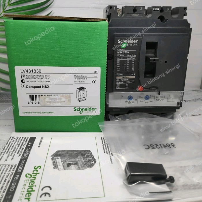 Jual Mccb Schneider Nsx250N 3X250A Lv431830 Nsx 250 N 3P 250A Tm250D ...