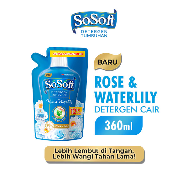 Jual Sosoft Deterjen Cair Rose & Waterlily Pouch 360 ml | Shopee Indonesia