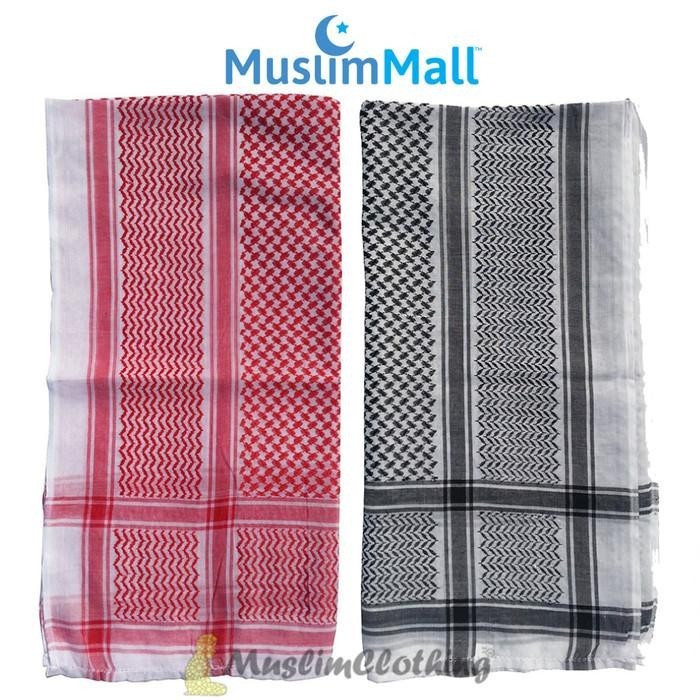 Jual Sorban Katun Warna Merah Dan Putih - Keffiyeh | Shopee Indonesia