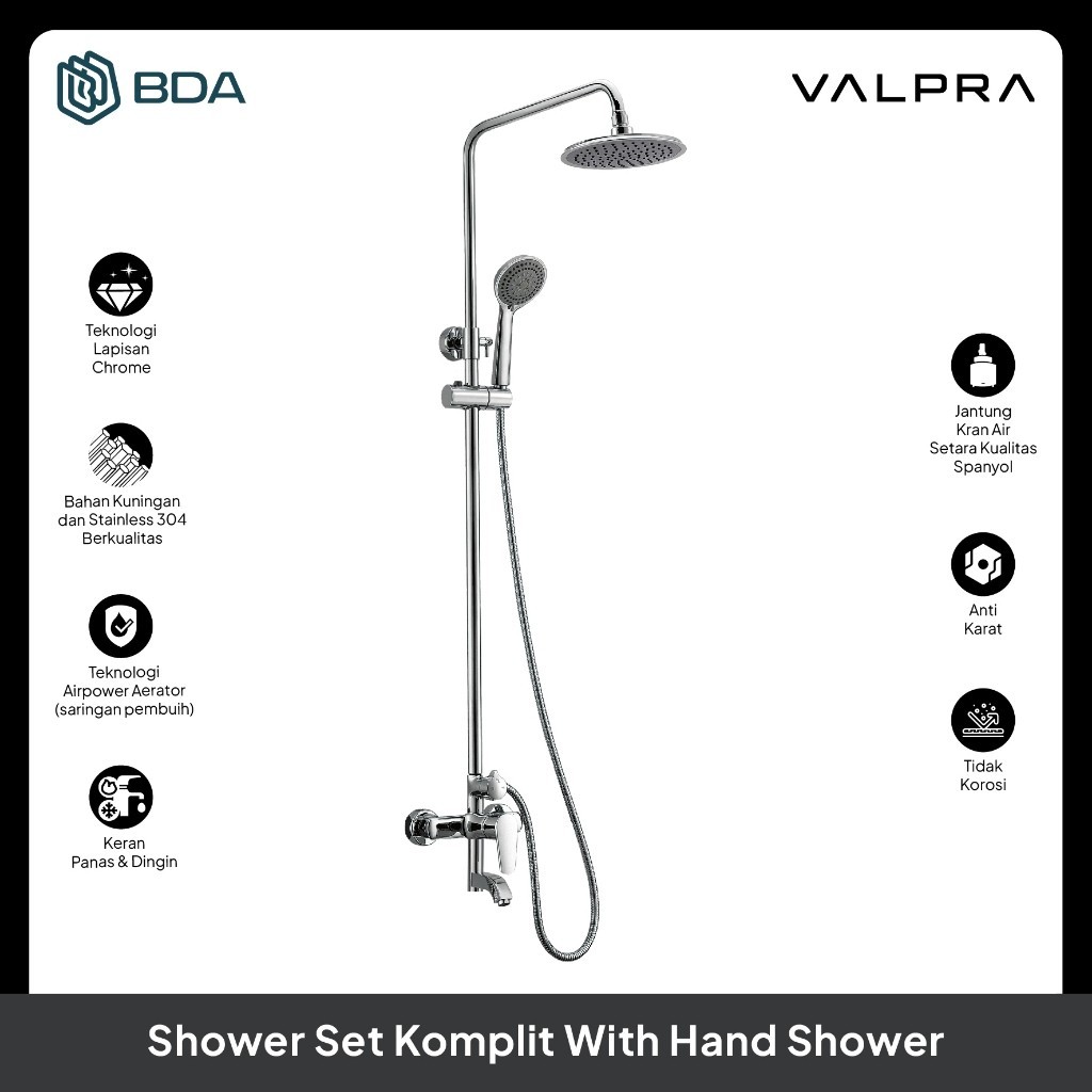 Jual Valpra Shower Kamar Mandi Set Shower Set Tiang Shower Mandi Panas ...