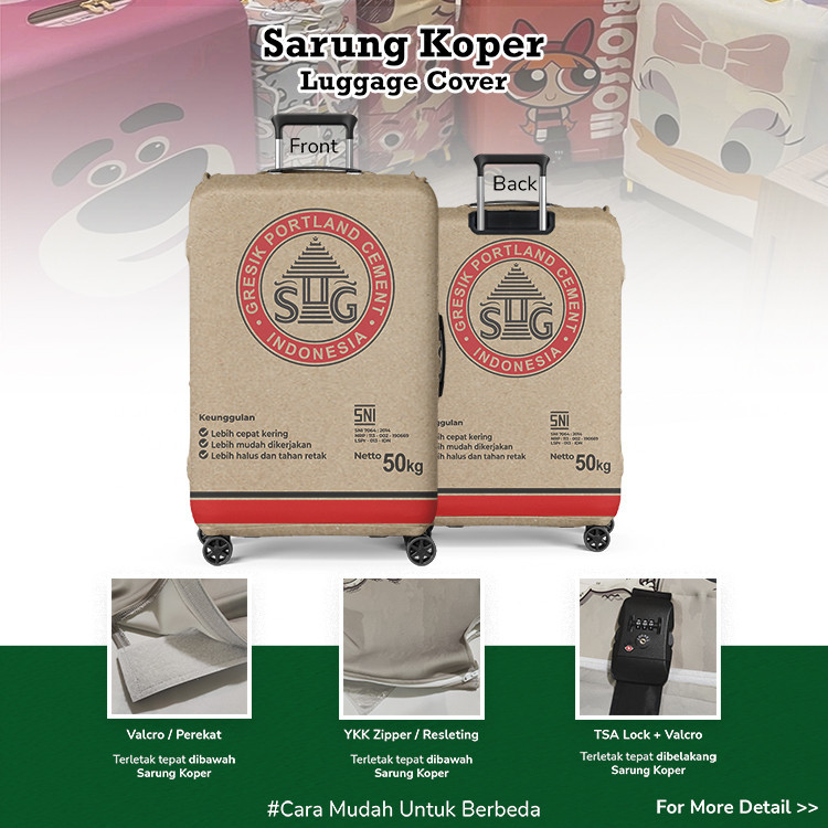 Jual Sarung Koper Karung Semen Gresik SIG - Luggage Cover | Shopee ...