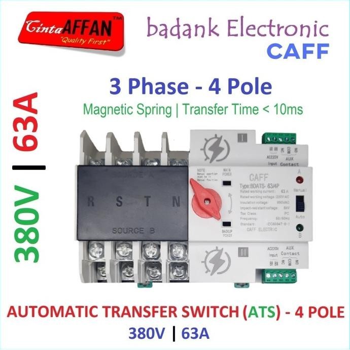 Jual ATS 3 Phase 63A 4P 380V Automatic Transfer Switch (PLN - Genset) | Shopee Indonesia