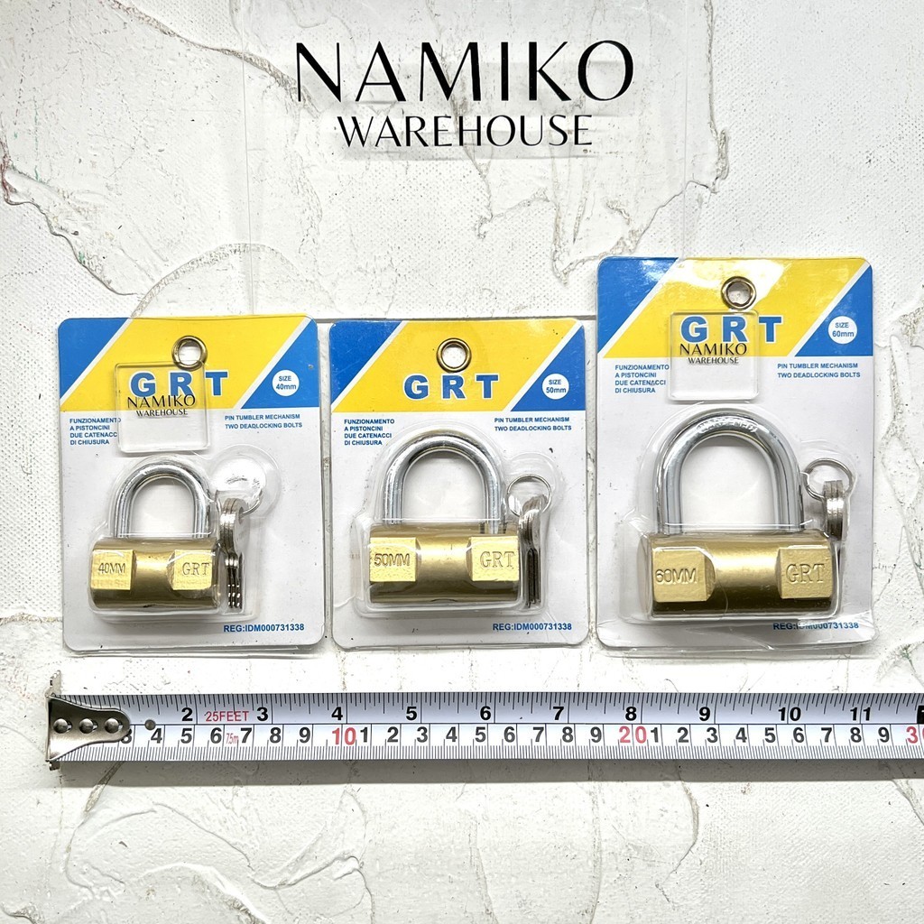 Jual GRT Gembok pintu pagar rumah balok kuningan per 20 25 30 40 50 60 ...