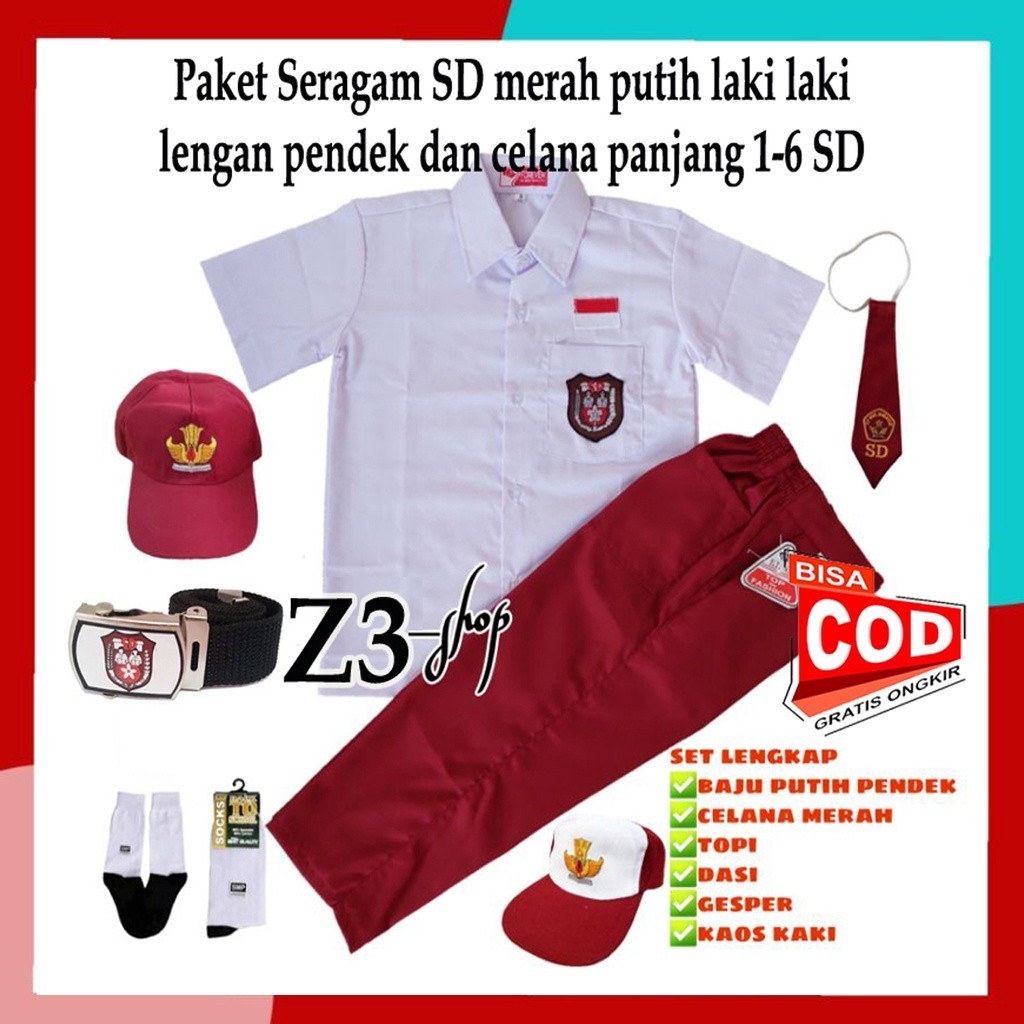 Jual Seragam Sekolah Sd Smp Sma Laki Cewek Span Set Pramuka Topi Dasi ...