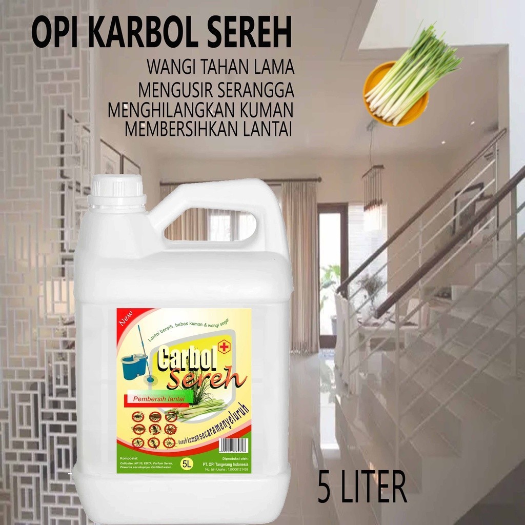 Jual Karbol wangi 5 Liter pembersih dan pewangi lantai pilihan Sereh ...