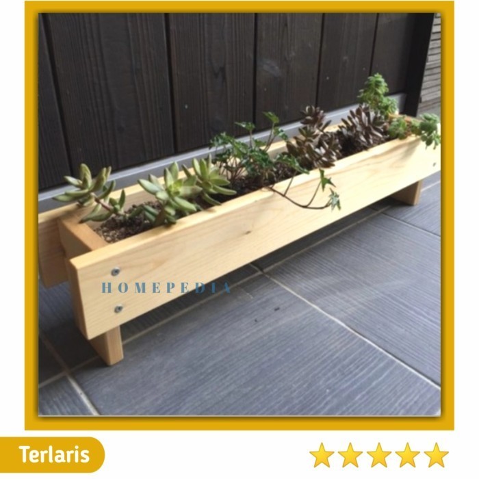 Jual Rak Tanaman Hias Panjang / Pot Tanaman / Pot Kaktus Kayu | Shopee ...