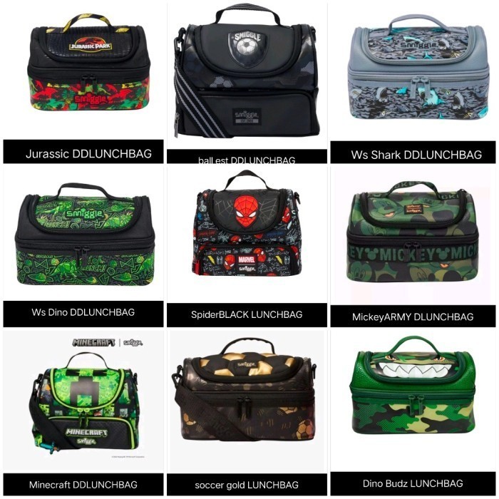 Jual [Hw819] Smiggle Double Decker Lunch Bag/ Minecraft, Ariel ...