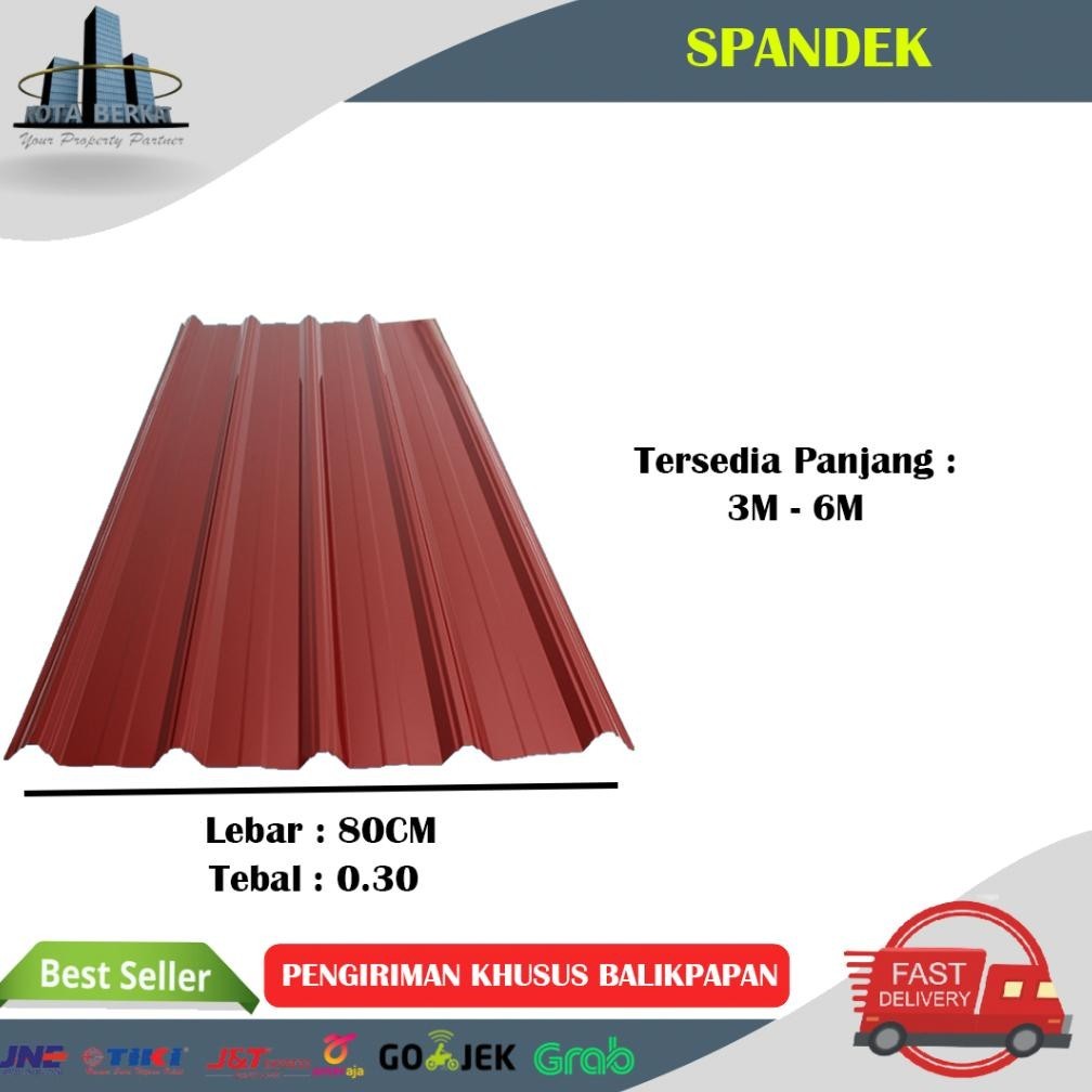 Jual Stok Banyak ATAP SPANDEK ZINC/ SENG SPANDEK 0,30 mm x 80 CM PER ...
