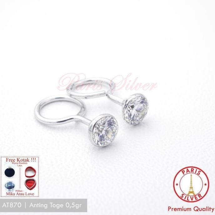 Jual Anting Toge Kecil Bayi Permata Perak 925 Lapis Emas Giwang tekuk | Shopee Indonesia