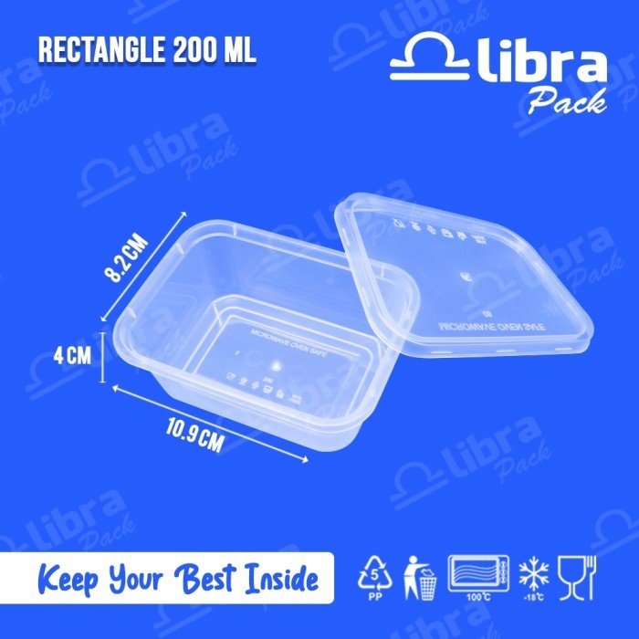Jual Bundle 100 Pcs Rect 200ml Kotak Makan Plastik Thinwall Tempat