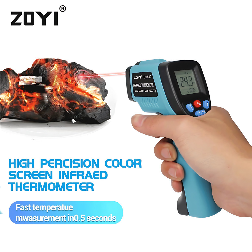 Jual Thermogun Kesehatan // Zoyi GM550 Digital Infrared Thermometer IR Termometer Laser Termo ...