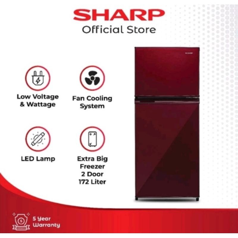 Jual KULKAS 2 PINTU SHARP 172 LITER SJ-195 MD SG / SR | Shopee Indonesia