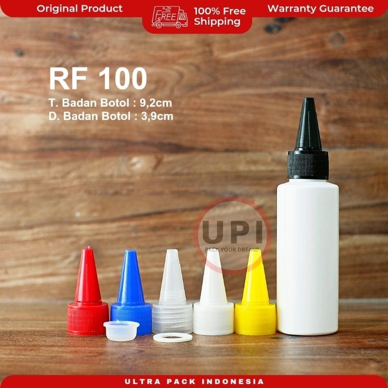 Jual Kemasan Botol Tinta Isi Ulang Anti Bocor - BOTOL PET RF 100ML ...